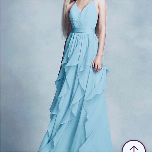 Vera Wang | Dresses | White By Vera Wang Chiffon Bridesmaid Dress Gown ...